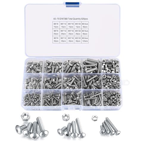 Kit De Fijación Completo Tornillos De Cabeza Hueca De Acero Inoxidable