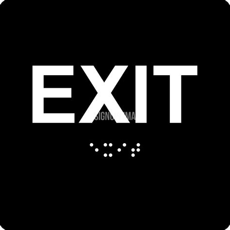 ADA Compliant EXIT Sign Tactile With Braille Ada Compliant Exit Sign Ada Guidelines