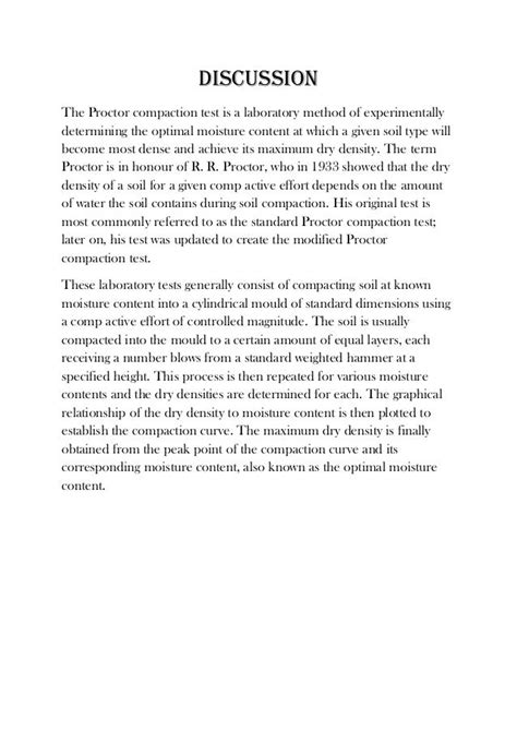 Compaction Test Lab Report Discussion Coremymages