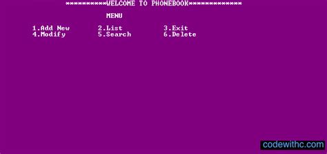 Mini Project In C Phonebook Code With C