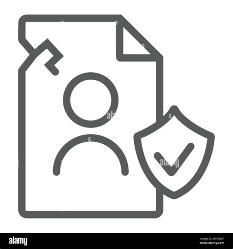 Breach Personall Data Line Icon Private And Protect Privacy Breach