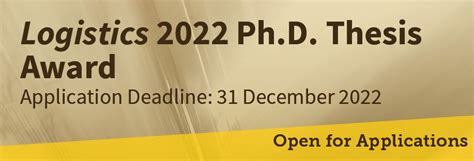 Logistics Mdpi On Linkedin Logistics Phd Thesis Award Supplychian Scm