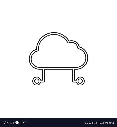 Hosting Cloud Icon Cloud Computing Technology Vector Image