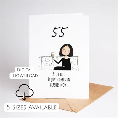 55th Birthday Card Funny Happy Birthday Card For 55 Year Old Woman