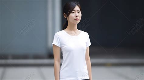 흰색 티셔츠와 검은색 바지를 입은 세련된 여성이 눈에 띄는 배경에 포즈를 취하고 있습니다 백인 여자 배경 하얀색 배경 전신 배경 이미지 Hd 백인 여자 하얀색