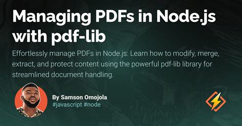 Managing Pdfs In Nodejs With Pdf Lib Honeybadger Developer Blog