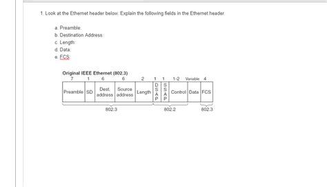 Solved 1 Look At The Ethernet Header Below Explain The