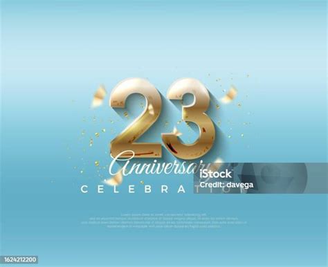 23주년 기념 넘버 우아하고 고급스러운 3d 숫자 인사말과 축하를 위한 프리미엄 벡터 배경입니다 3차원 형태에 대한 스톡 벡터 아트 및 기타 이미지 Istock
