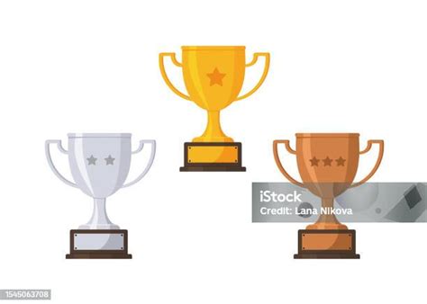 골드 실버 브론즈 트로피 컵 게임 우승자 상금 컵 레이싱 스포츠 트로피 랭킹 플레이스 고블 상 아이콘 벡터 일러스트레이션 Best Single Word에 대한 스톡 벡터