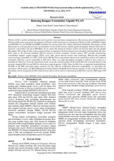 Pdf Rancang Bangun Transmitter Gigabit Wlan Imam Santoso