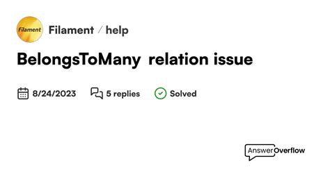Belongstomany Relation Issue Filament