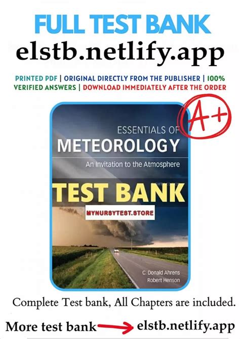 Test Bank For Essentials Of Meteorology An Invitation To The Atmosphere 18th Edition