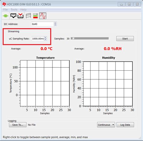 HDC EVM To Set Sampling Rate Of Measurement Temperature Humidity Sensors Forum