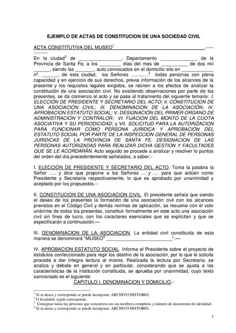 Ejemplos De Actas Constitutivas Kthuv
