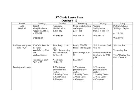 Lesson Plan For 3rd Grade Art