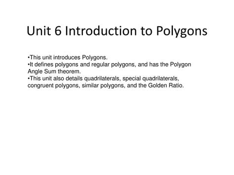 PPT Unit Introduction To Polygons PowerPoint Presentation Free Download ID