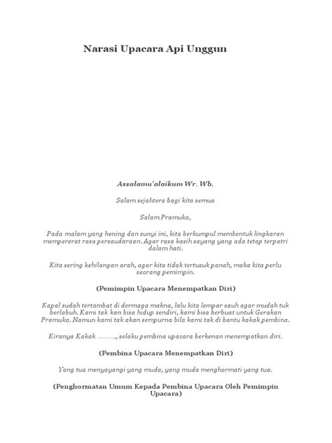 Narasi Upacara Api Unggun Pdf