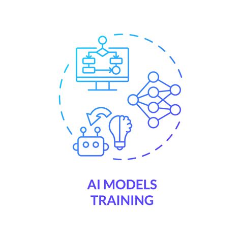 2d Gradient Ai Models Training Icon Isolated Vector Ai Engineer Creative Thin Line