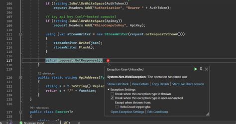 How To Resolve Timeout Error With Compute Compute Rhino D Mcneel Forum