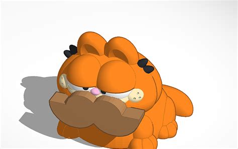 3d Design Garfield With Mustache Tinkercad