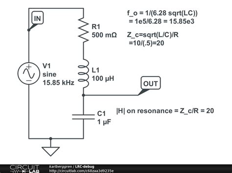 Time Domain Lrc Circuit Gives Wrong Amplitude Bug Circuitlab