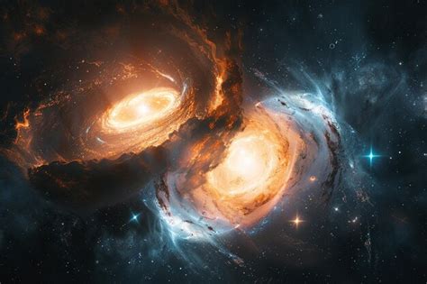Premium Photo Cosmic Portal Connecting Two Distant Galaxies Octa