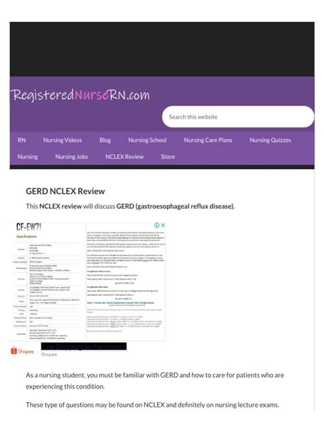 Gerd Gastroesophageal Reflux Disease Nclex Review Pdf Gastroesophageal Reflux Disease