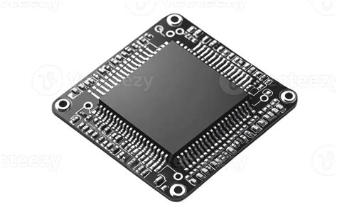 High Tech Microprocessor On A Black Circuit Board 58036593 Png