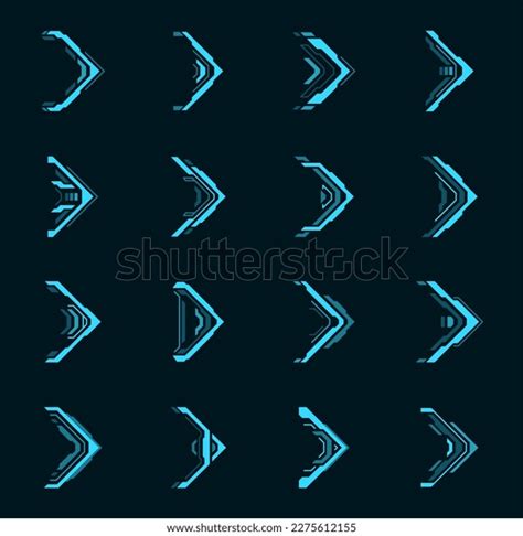 Hud Futuristic Arrow Cursors Interface Navigation Stock Vector Royalty