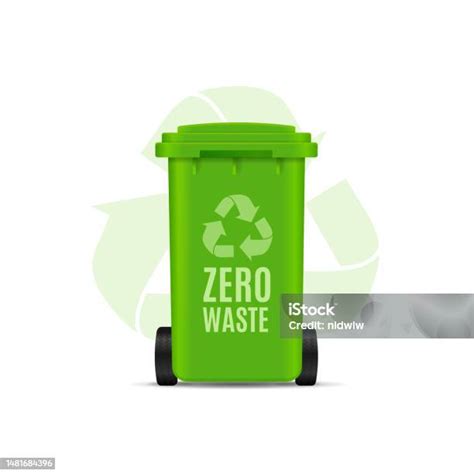 현실적인 상세한 3d 제로 폐기물 쓰레기통 재활용 개념 벡터 재활용에 대한 스톡 벡터 아트 및 기타 이미지 재활용 0명