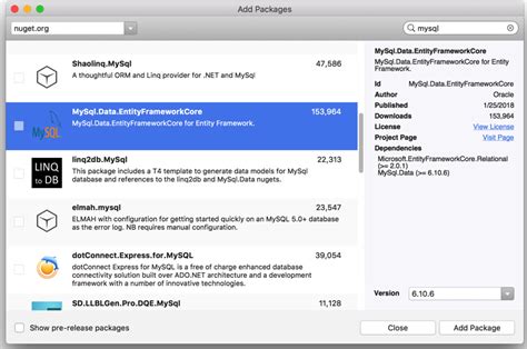 Using Entity Framework Core With Mysql For Net Core 2 Web Api