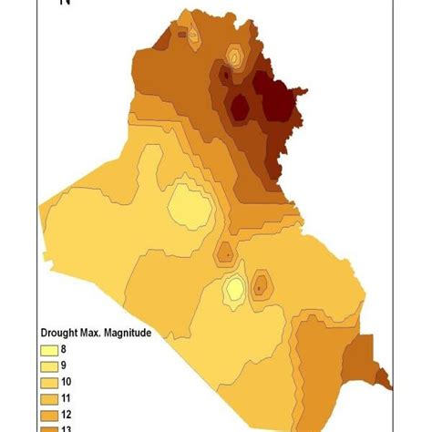 Map Of Drought Magnitude For 30 Years 1980 2010 Download