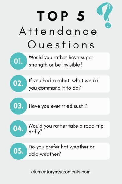 Attendance Questions Etc Artofit