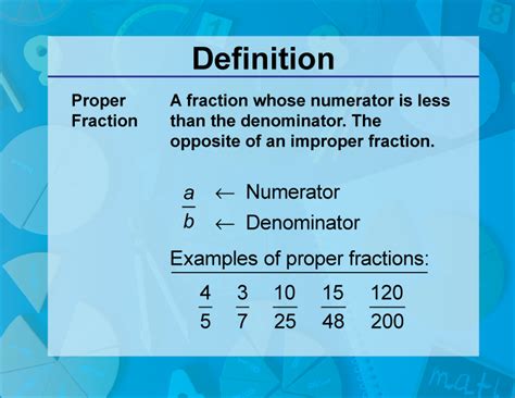 Video Definition 31 Fraction Concepts Proper Fraction Media4math