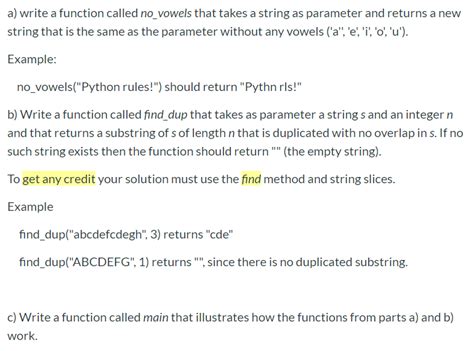 Solved A Write A Function Called Novowels That Takes A