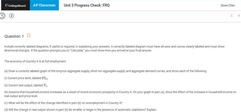 Solved CollegeBoard AP Classroom Unit 3 Progress Check FRQ Chegg Com