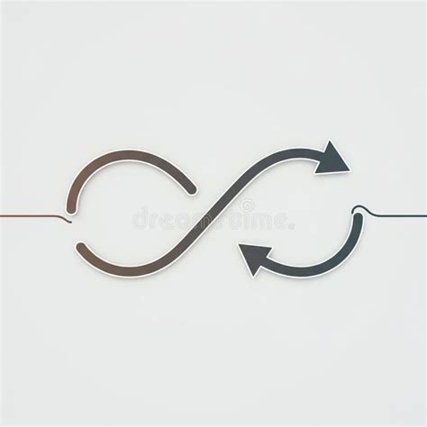 Two Curved Arrows Form An Infinity Symbol On A Light Gray Background The Arrows In Stock