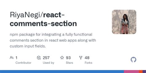 Github Riyanegireact Comments Section Npm Package For Integrating A