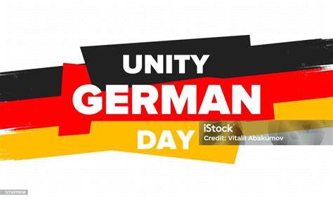 독일 통일의 날 매년 10월 3일 독일에서 축하를 받았다 통일 자유 통일의 행복한 국경일 도이치 플래그 애국 포스터 디자인 벡터 일러스트레이션 10월에 대한 스톡 벡터 아트