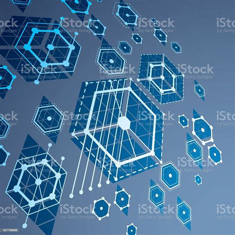 모듈형 바우하우스 3d 벡터 블루 배경 0명에 대한 스톡 벡터 아트 및 기타 이미지 0명 3차원 형태 곧은 Istock