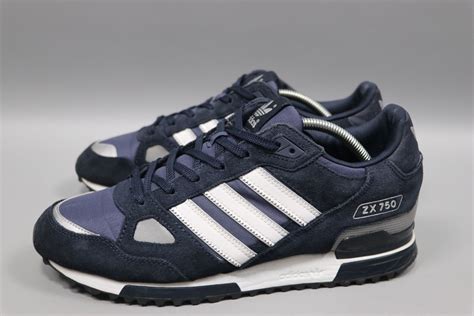Adidas Zx 750 Navy Blue Suede Nylon Used Mens Trainers Sneaker Size 43