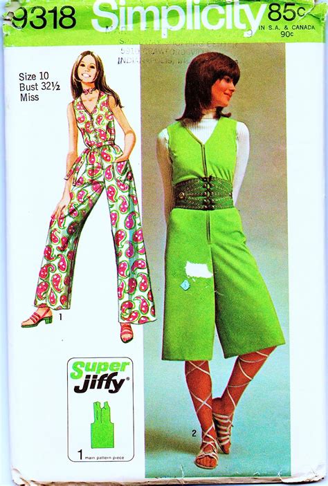 Simplicity 9318 Vintage Misses Super Jiffy Jumpsuit Sewing