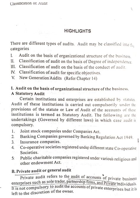 Chapter 2 Classification Of Auditing Bachelor Of Commerce Bcom