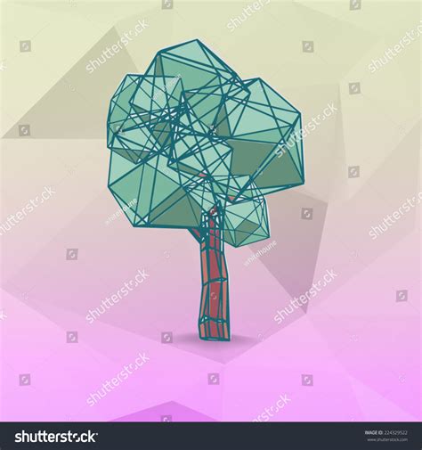 Triangular Style Vector Tree Stock Vector Royalty Free 224329522