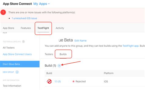 app store connect where is the submit button for beta app review ios