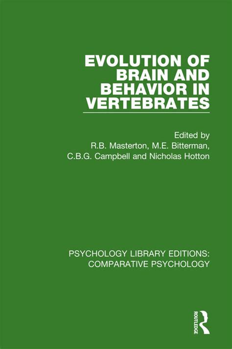 Evolution Of Brain And Behavior In Vertebrates 1st Edition Premiumjs Store