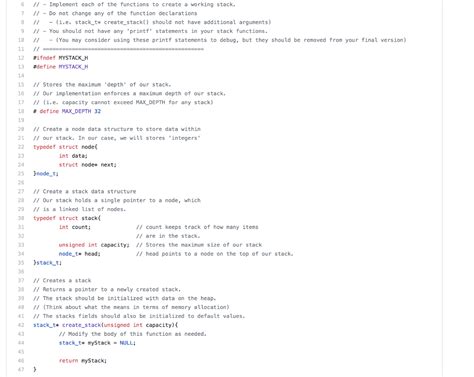 Solved In C Implement Each Of The Functions To Create A