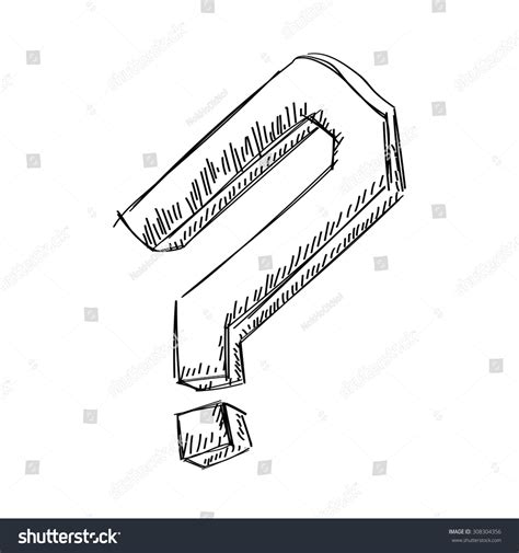 Hand Draw Question Mark On White Stock Vector Royalty Free 308304356 Shutterstock
