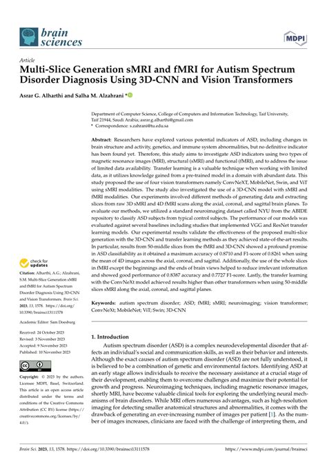 Pdf Multi Slice Generation Smri And Fmri For Autism Spectrum Disorder Diagnosis Using 3d Cnn