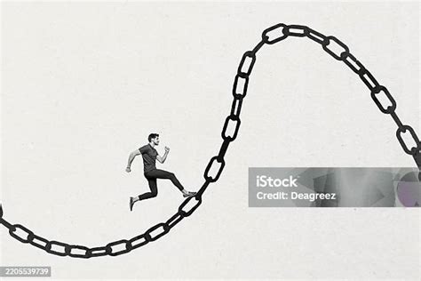 합성물 3d 콜라주 트렌드 삽화 템플릿 디자인 젊은이 실행 철 사슬 목표 전문적인 사무실 인적 자원 직업 관리자 25 29세에 대한 스톡 사진 및 기타 이미지 Istock